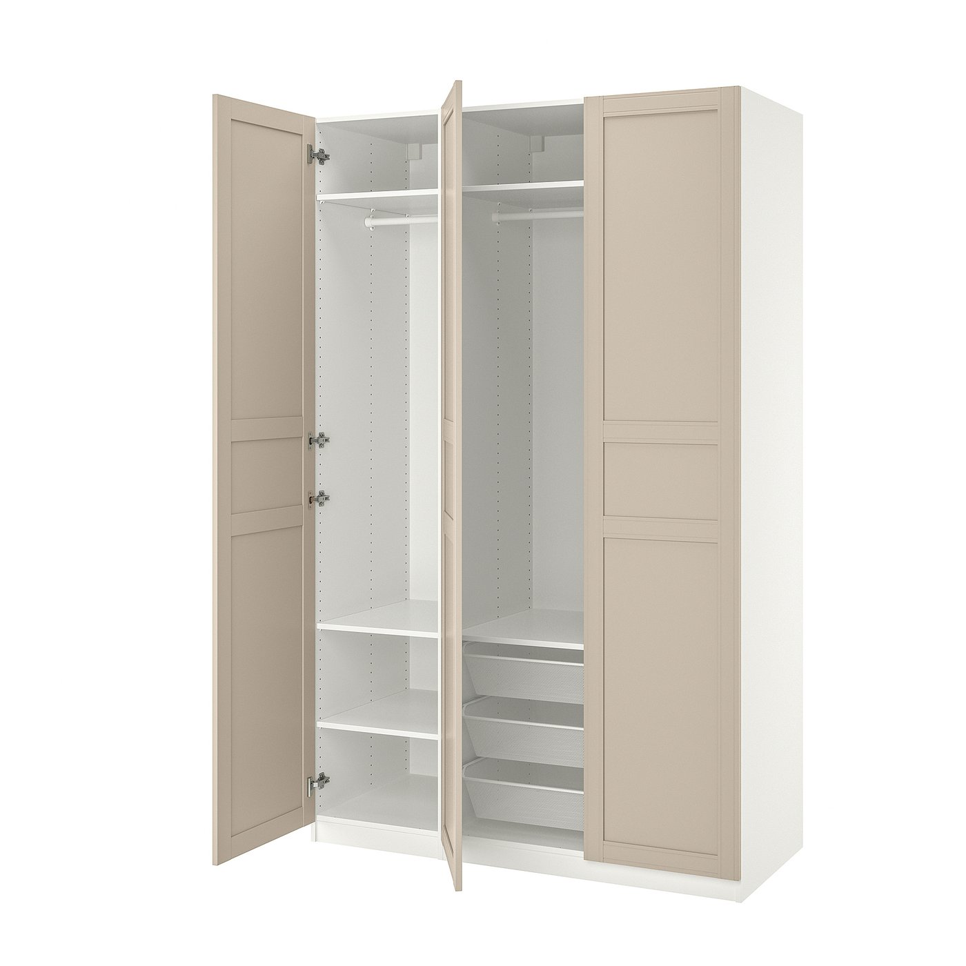 اشتر PAX / FLISBERGET تشكيلة دولاب ملابس., أبيض/بيج فاتح, ‎150x60x236 ...