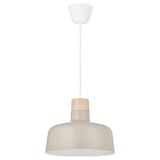 BUNKEFLO Pendant lamp, white/birch, 36 cm - IKEA