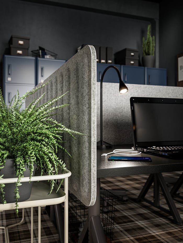 EILIF screen for desk, grey, 160x48 cm - IKEA