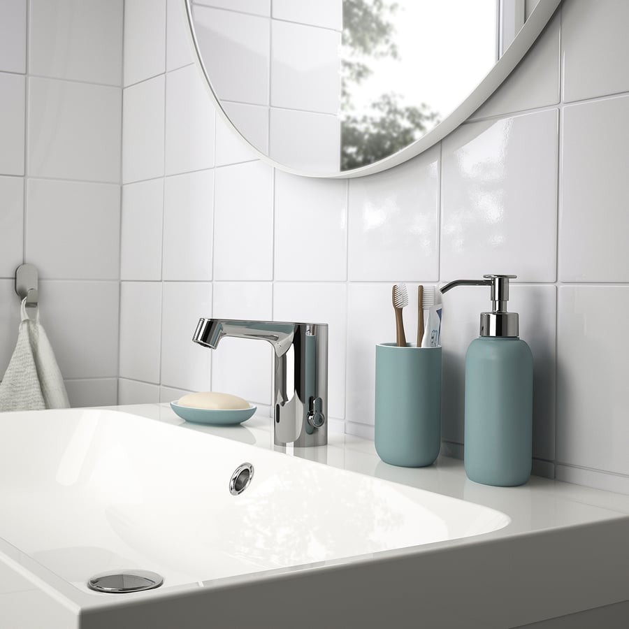 EKOLN soap dish, light grey-turquoise - IKEA