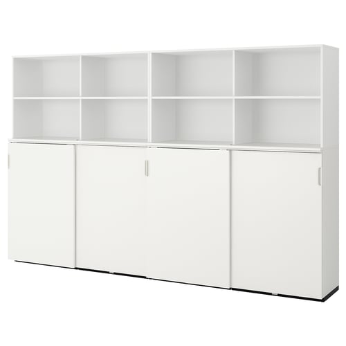 GALANT storage combination w sliding doors, white, 320x200 cm - IKEA