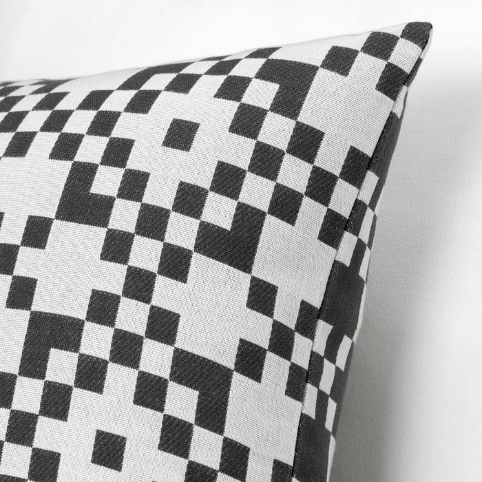 GINSTSÄCKMAL cushion cover, black/white, 50x50 cm - IKEA