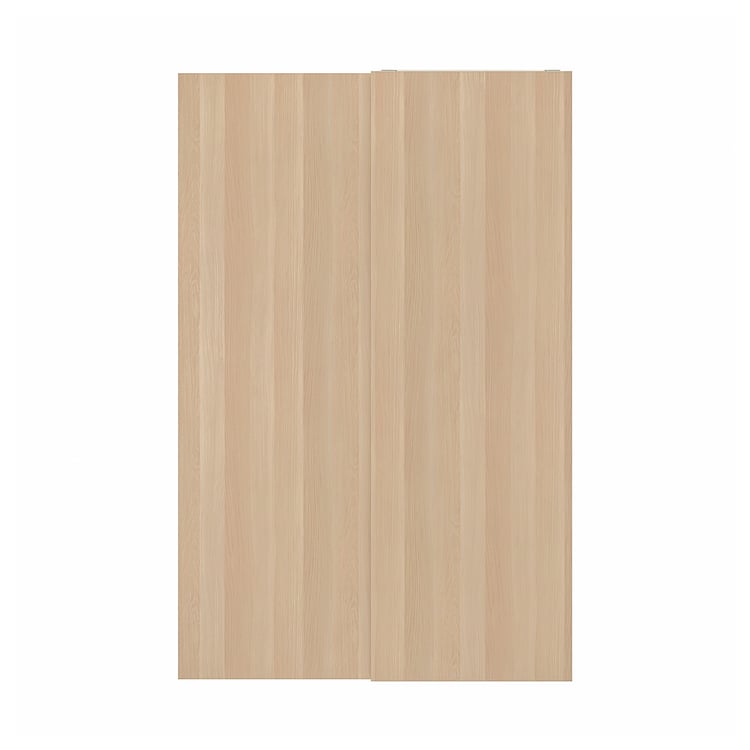 HASVIK pair of sliding doors, white stained oak effect, 150x236 cm - IKEA