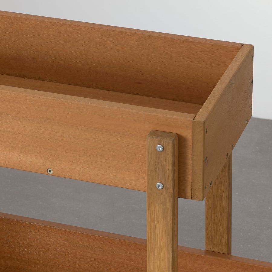 HATTHOLMEN flower box, stained eucalyptus/outdoor - IKEA