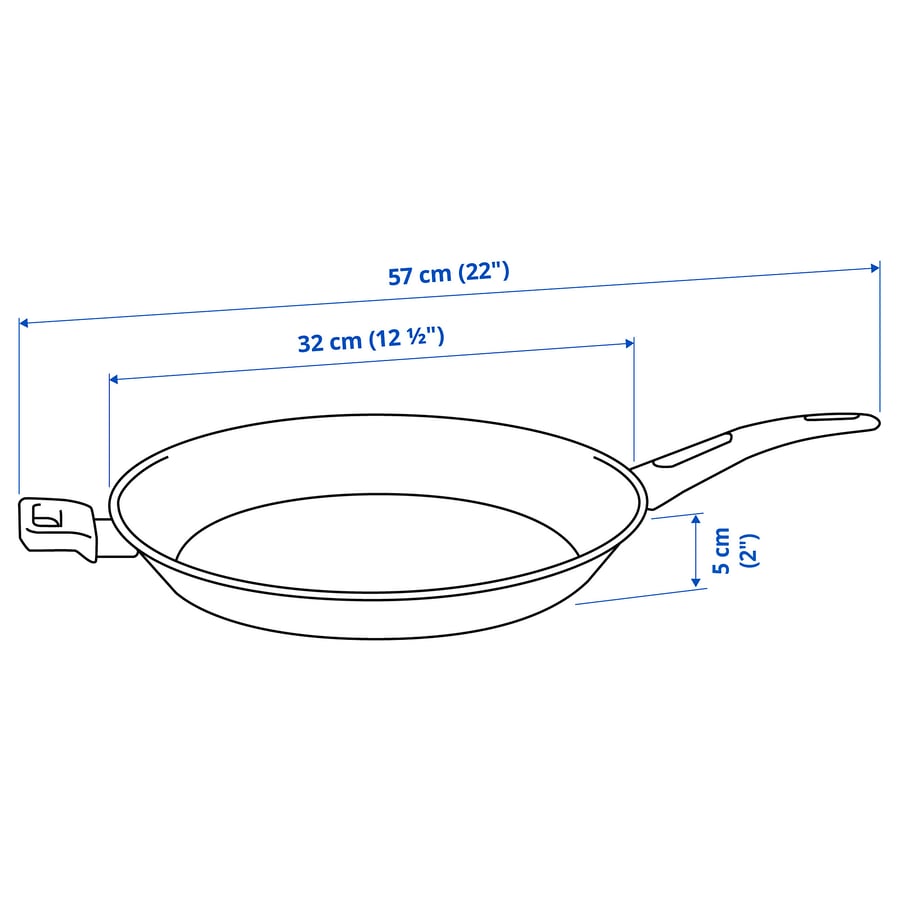 HEMLAGAD frying pan, non-stick coating black, 32 cm - IKEA