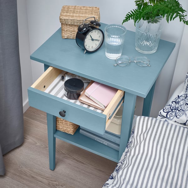HEMNES bedside table, blue stain, 46x35 cm - IKEA