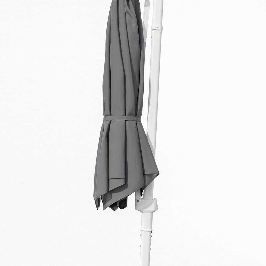 HÖGÖN parasol, hanging, grey, 270 cm - IKEA