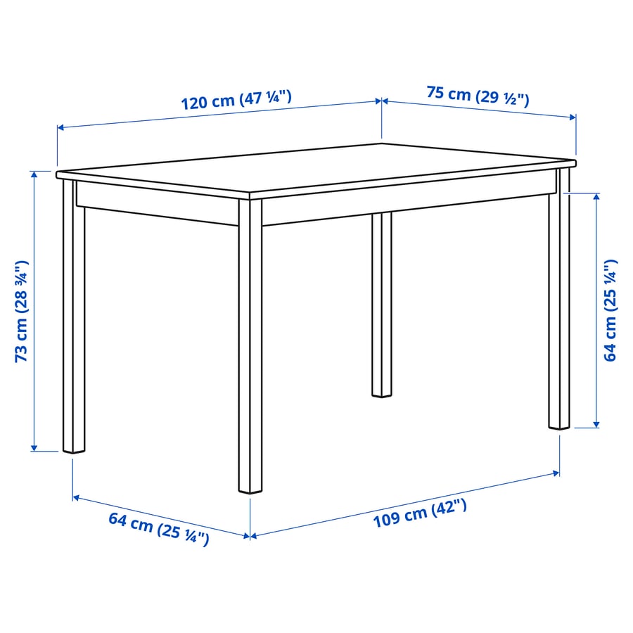 INGO table, pine, 120x75 cm - IKEA