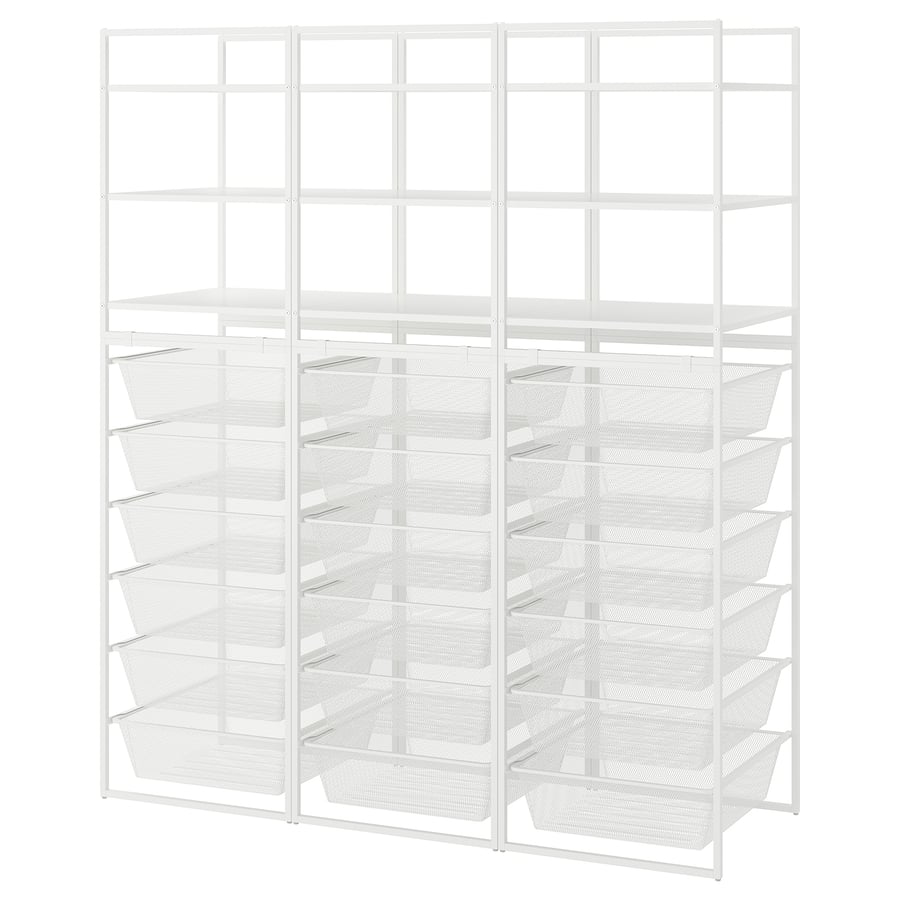 JONAXEL open storage combination, white, 148x51x173 cm - IKEA
