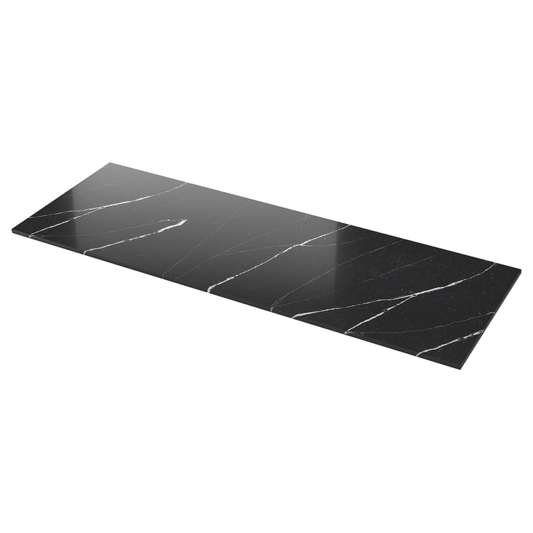 KASKER custom made worktop, black white marble effect/quartz, 1 m²x4.0 ...