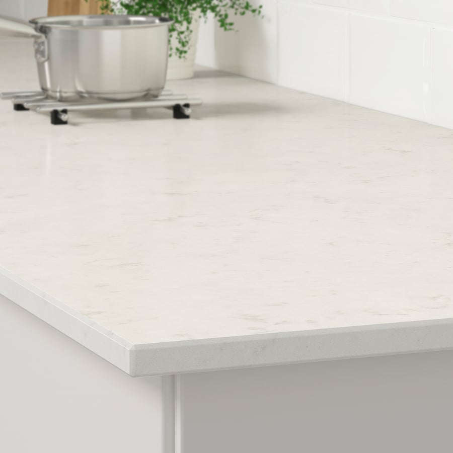 KASKER custom made worktop, white marble effect/quartz, 1 m²x2.0 cm - IKEA