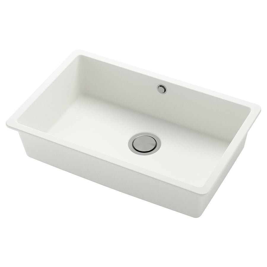 KILSVIKEN inset sink, 1 bowl, white quartz composite, 72x46 cm - IKEA