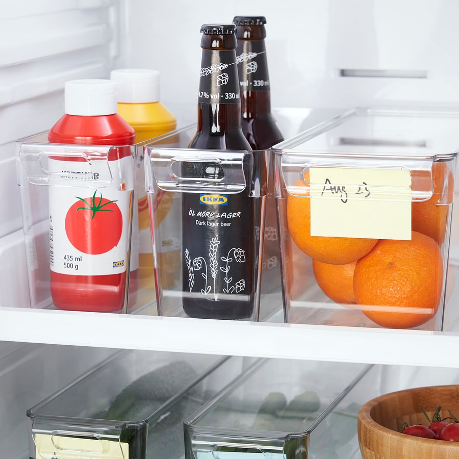 KLIPPKAKTUS storage box for fridge, transparent, 32x10x15 cm - IKEA