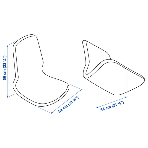 LÅNGFJÄLL seat shell with high back, Gunnared blue - IKEA