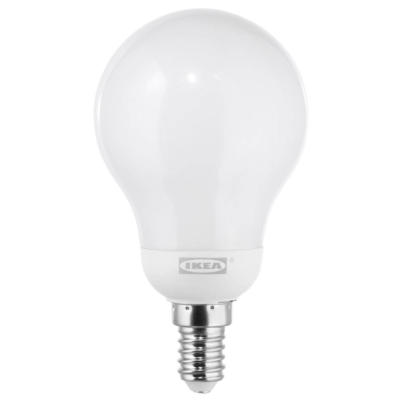 LEDARE LED bulb E14 600 lumen - warm dimming, globe opal white - IKEA