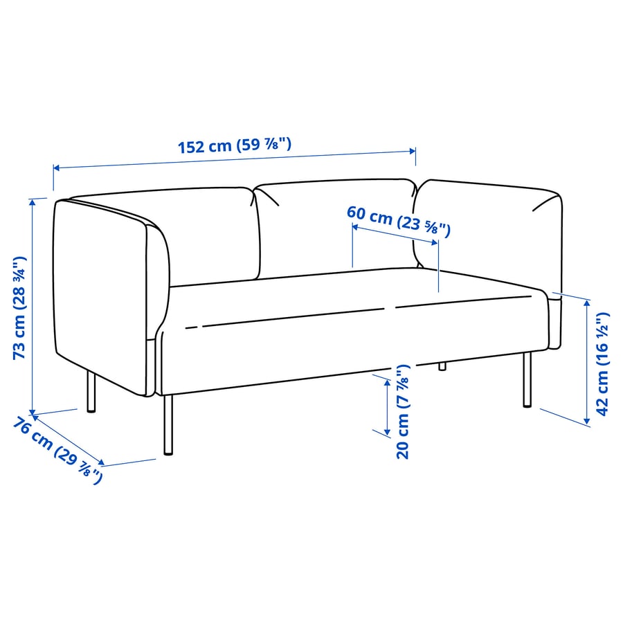 Buy LILLEHEM 2-seat modular sofa, Gunnared/brown-red wood - IKEA