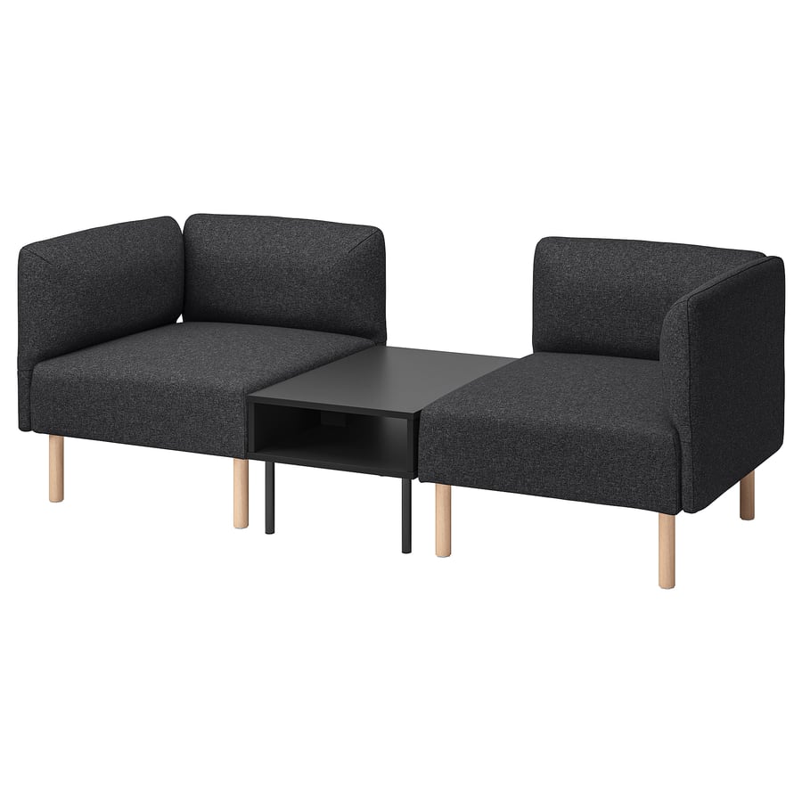 Buy LILLEHEM 2-seat modular sofa with side table, Gunnared dark grey ...