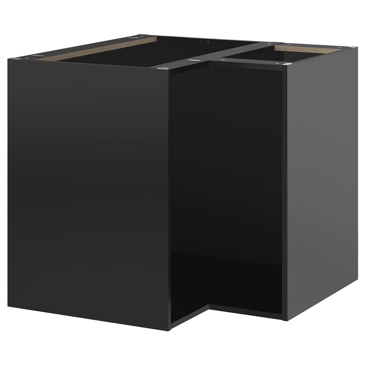 METOD corner base cabinet frame, black-grey, 88x60x80 cm - IKEA