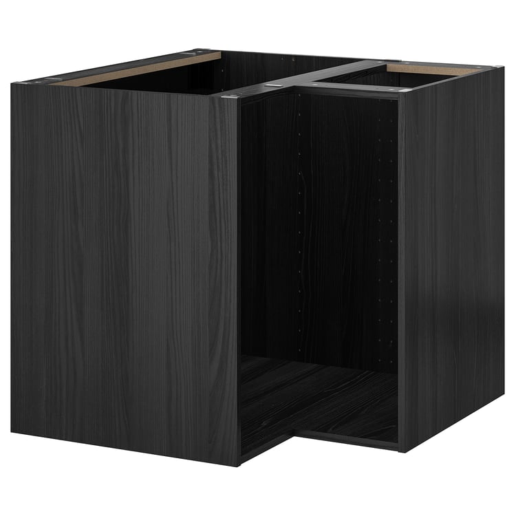 METOD corner base cabinet frame, wood effect black, 88x60x80 cm - IKEA