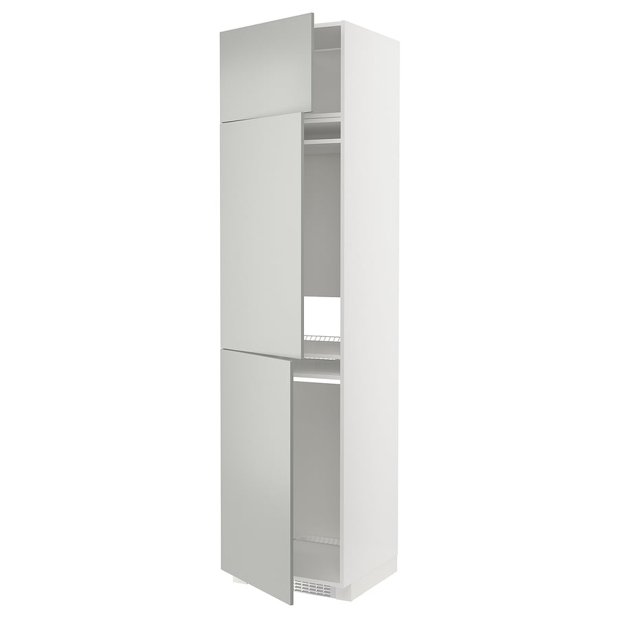 METOD high cab f fridge/freezer w 3 doors, white/Havstorp light grey ...