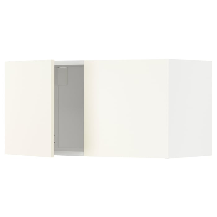 METOD wall cabinet with 2 doors, white/Vallstena white, 80x40 cm - IKEA