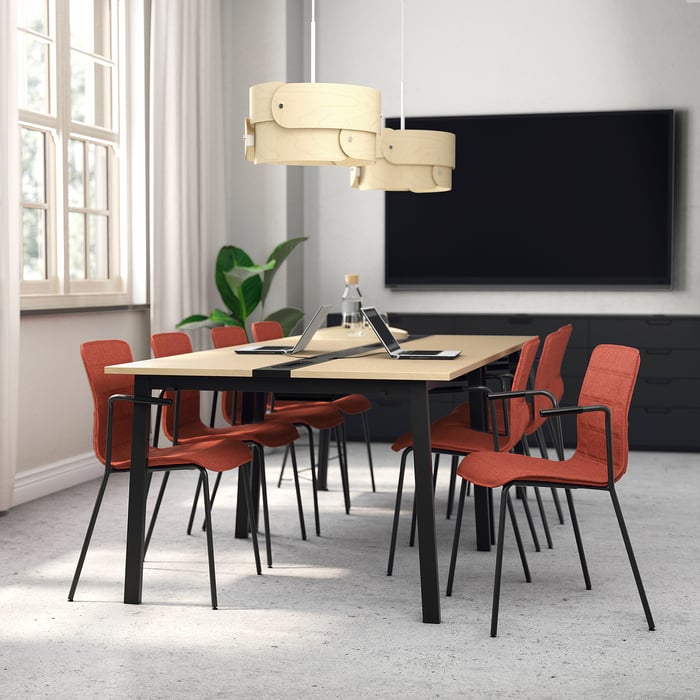 MITTZON conference table, birch veneer/black, 120x108x75 cm - IKEA