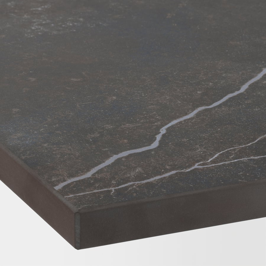 MÖCKLARP custom made worktop, matt black/brown/marble effect high ...