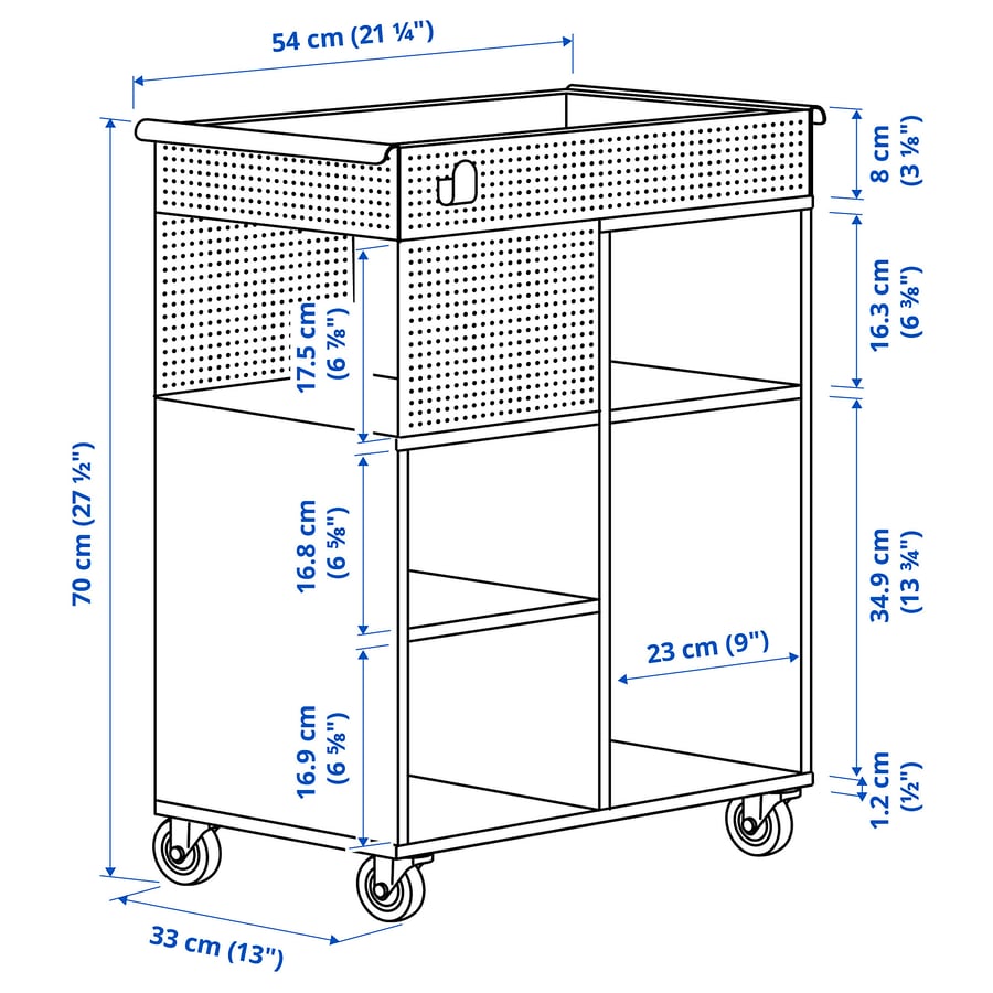 ÖVNING trolley, white/grey-green, 54x33 cm - IKEA - IKEA