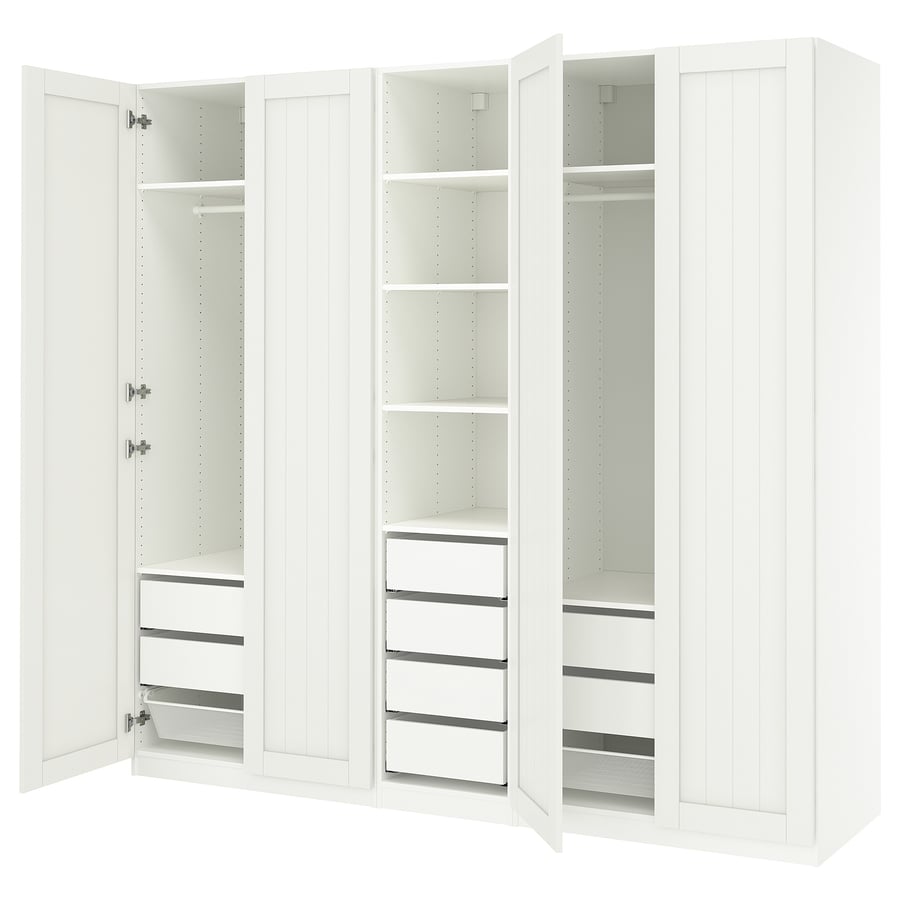 Buy PAX / GULLABERG wardrobe combination, white/white, 250x60x236 cm - IKEA