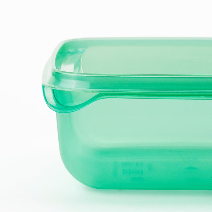 PRUTA food container with lid, set of 17, green - IKEA