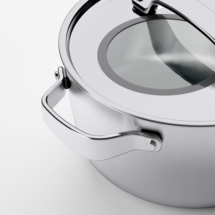 SENSUELL pot with lid, stainless steel/grey, 4 l - IKEA