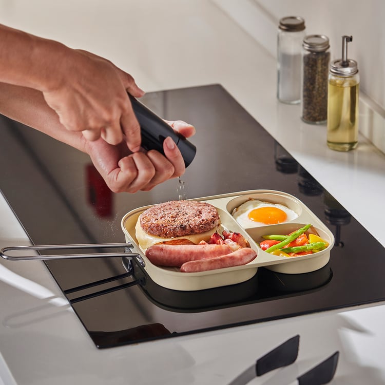 SKÄGGTORSK frying pan, non-stick coating light beige-green, 22x19 cm - IKEA