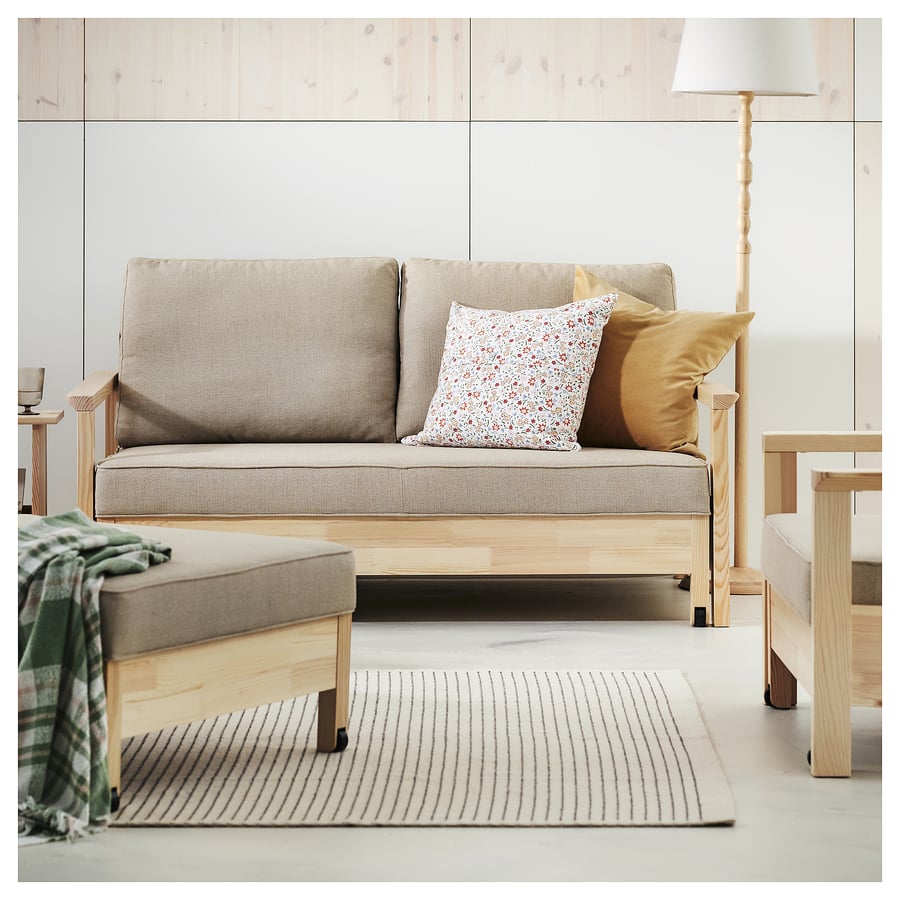 STARREKLINTE rug, flatwoven, natural/black, 155x220 cm - IKEA