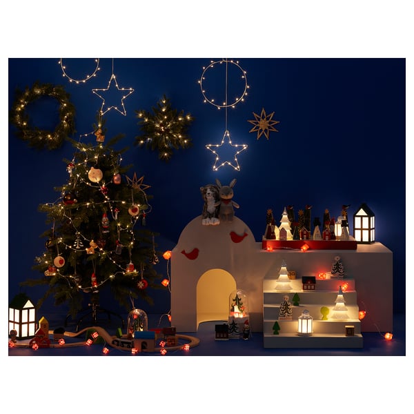 STRÅLA LED decorative table lamp, tree metal/battery-operated, 18 cm - IKEA