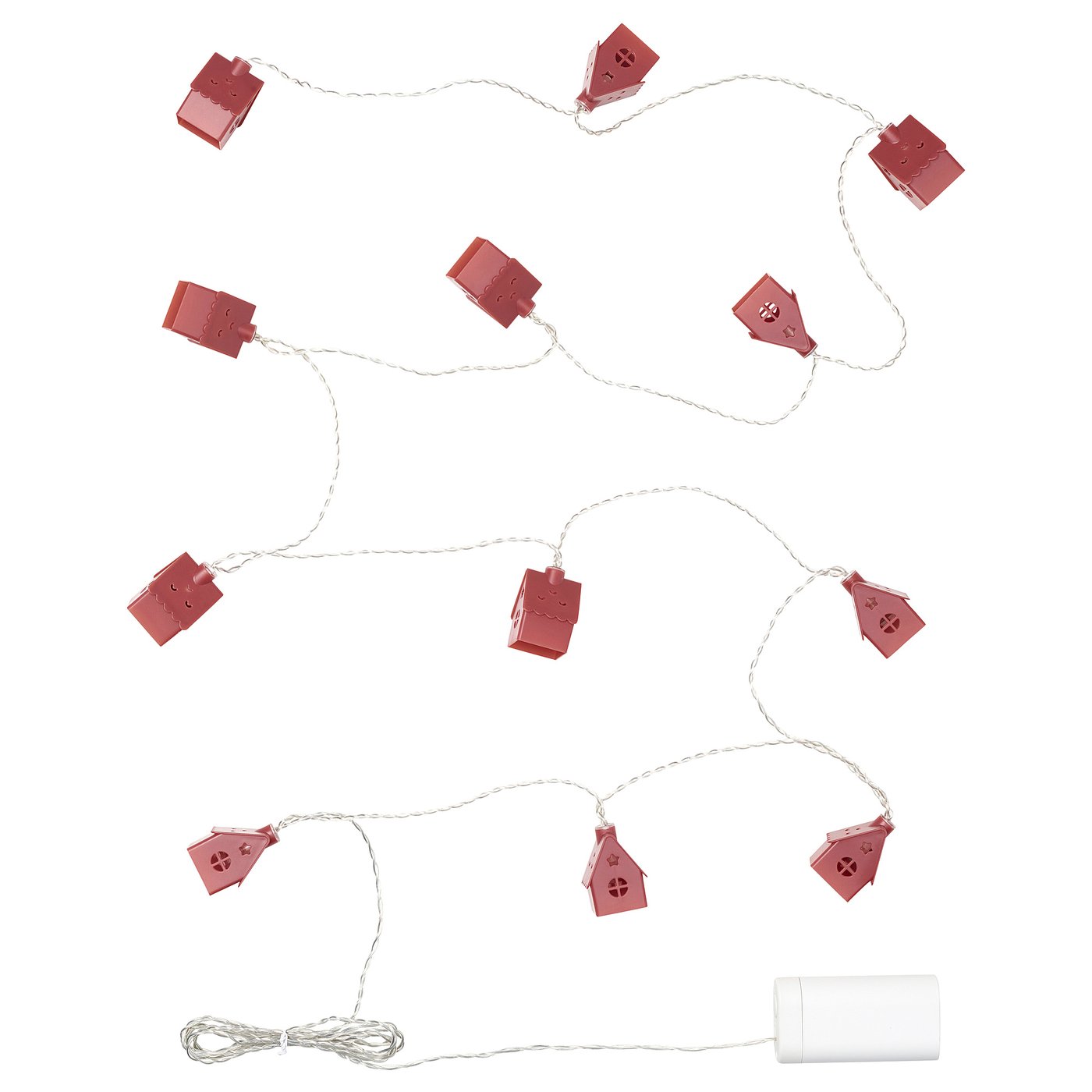 STRÅLA LED lighting chain with 12 lights, battery-operated/house - IKEA