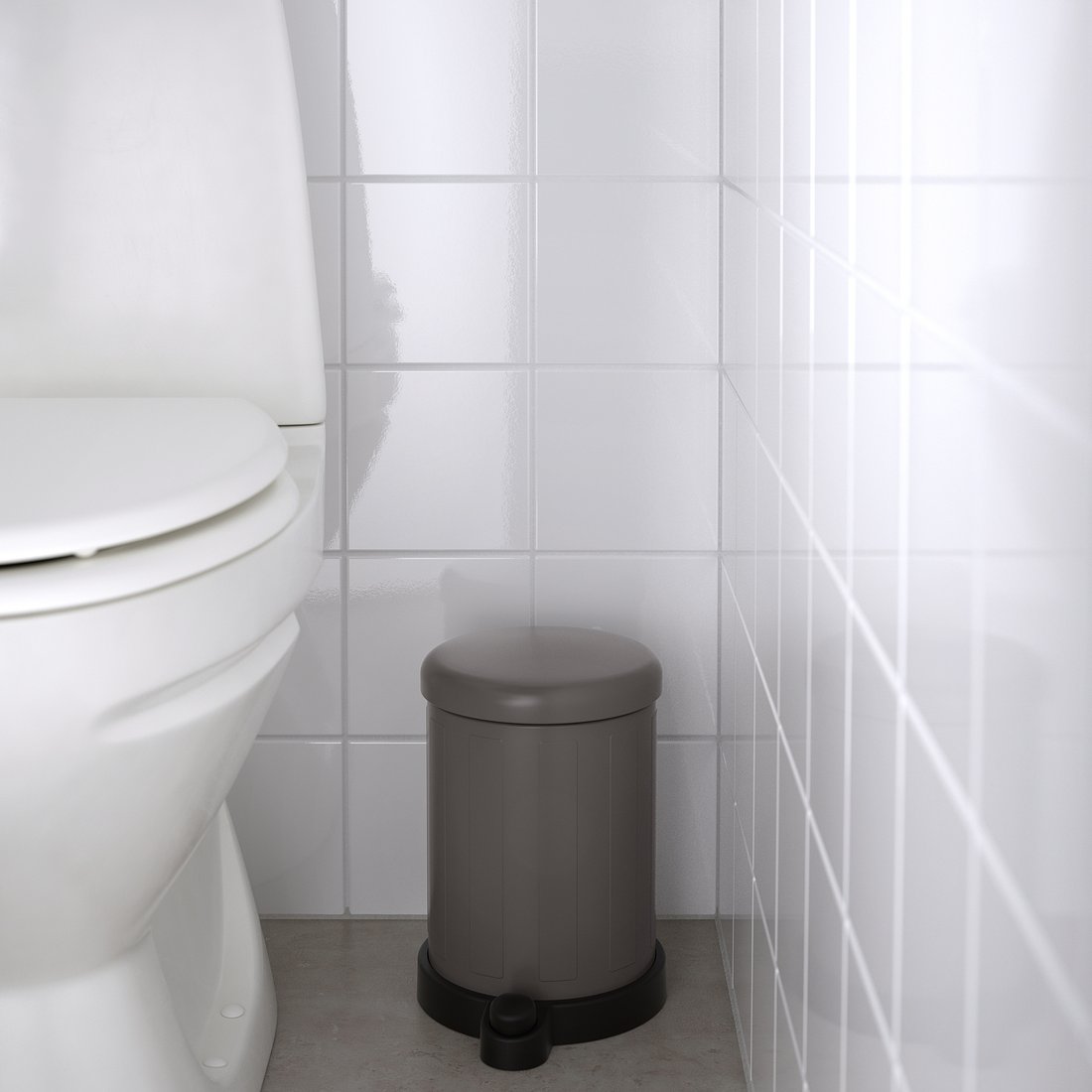 TOFTAN waste bin, grey, 4 l - IKEA