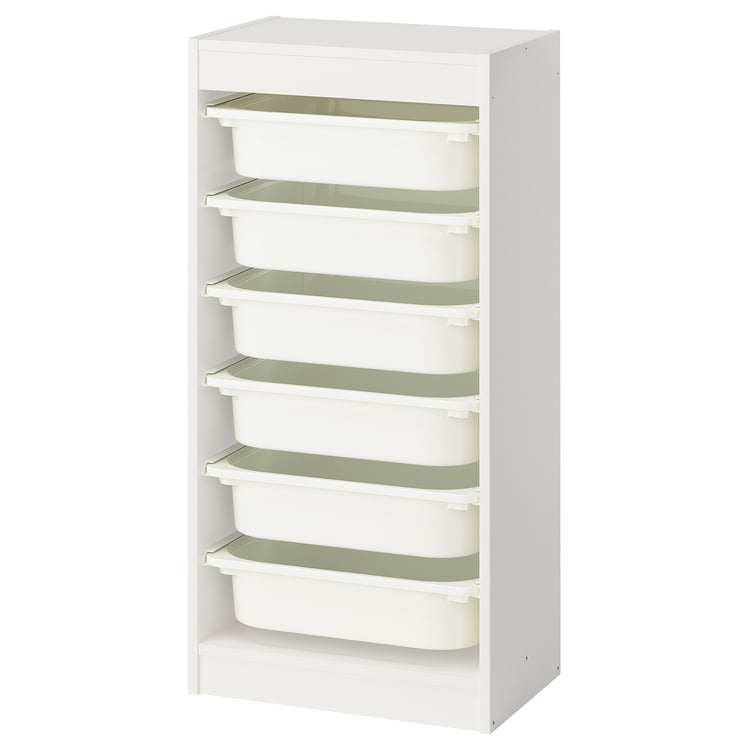 TROFAST storage combination with boxes, white/white, 46x30x94 cm - IKEA