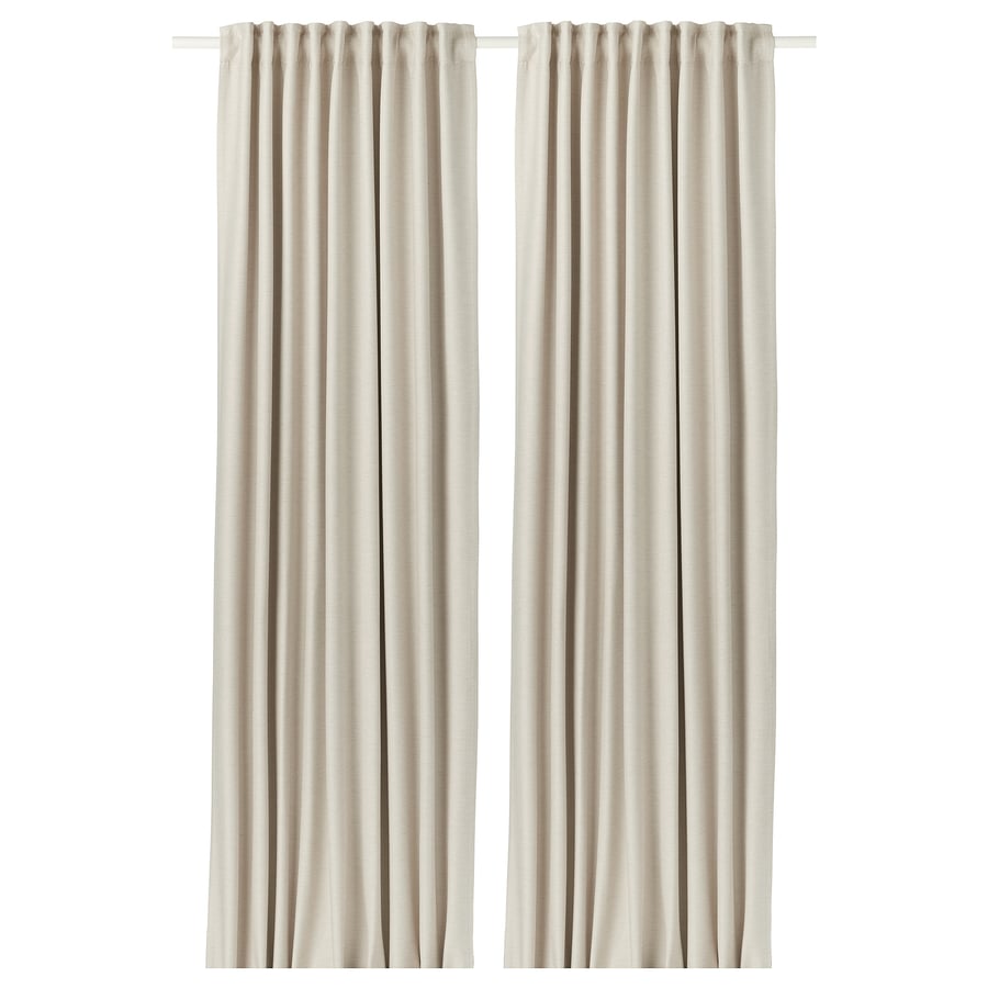 VILBORG room darkening curtains, 1 pair, beige/with heading tape ...