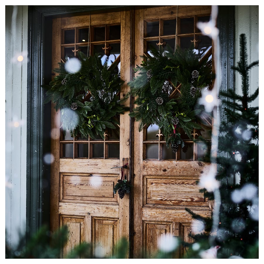 VINTERFINT artificial wreath, in/outdoor/pine cone green, 60 cm - IKEA