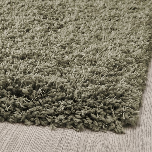 VOLLERSLEV rug, high pile, grey-green, 160x230 cm - IKEA