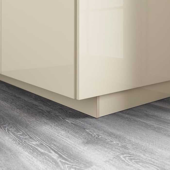 VOXTORP plinth, high-gloss light beige, 220x8 cm - IKEA