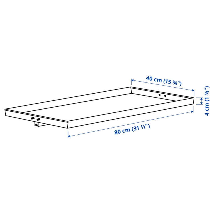MITTZON Ablage für Gestell mit Rollen, weiß, 80x4 cm - IKEA Österreich