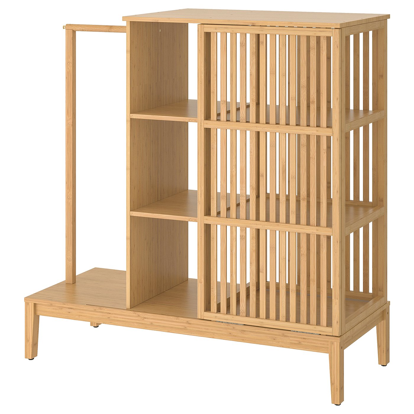 NORDKISA Kleiderschrank, offen/Schiebetür, Bambus, 120x123 cm - IKEA ...