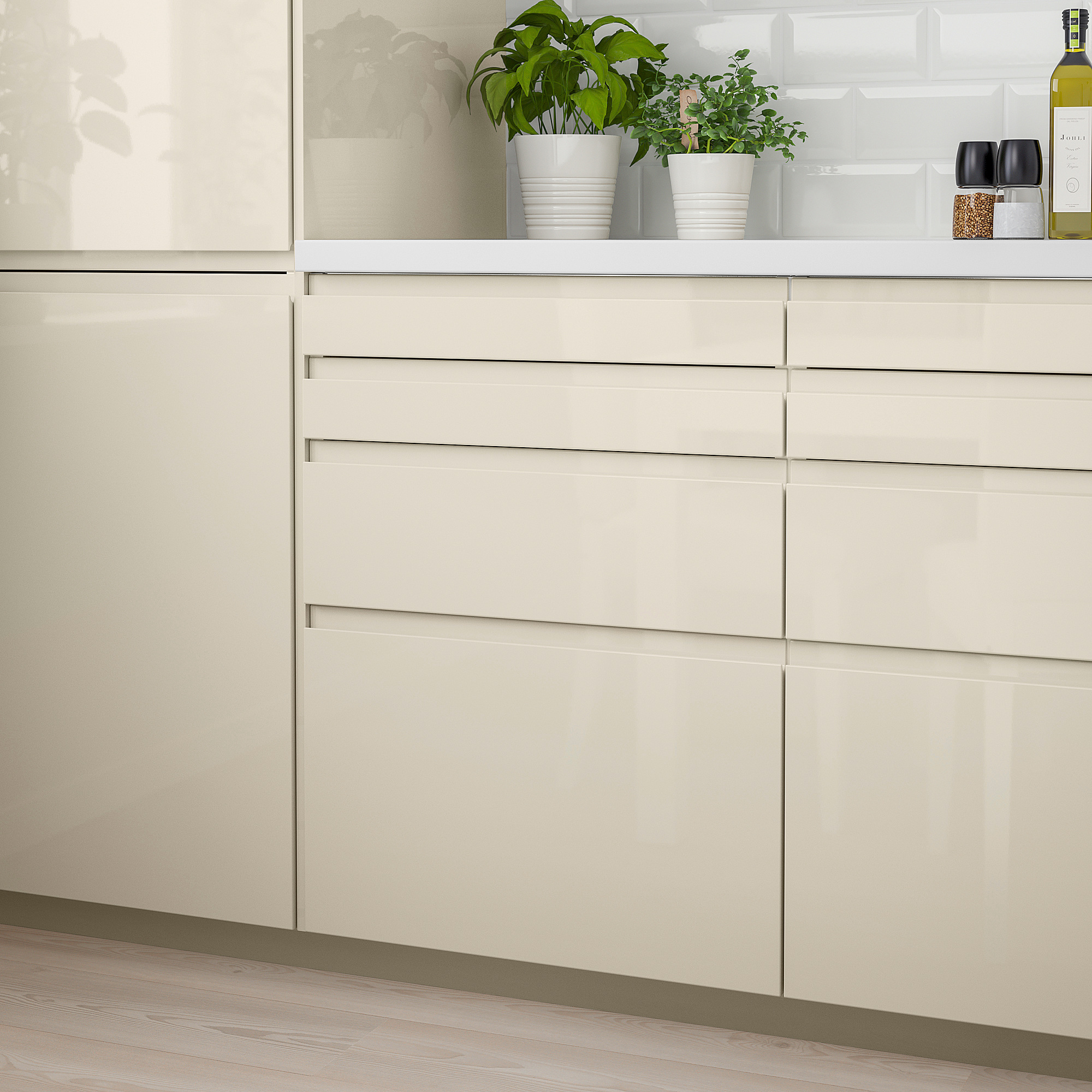 VOXTORP Schubladenfront, Hochglanz hellbeige, 60x20 cm - IKEA Österreich