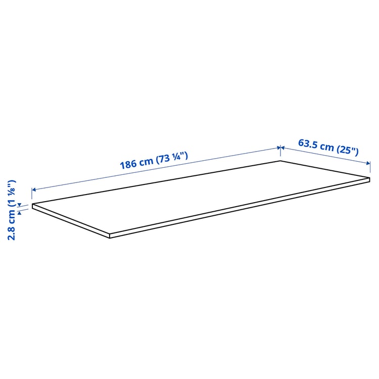 EKBACKEN worktop, light ash effect/laminate, 186x2.8 cm - IKEA Austria