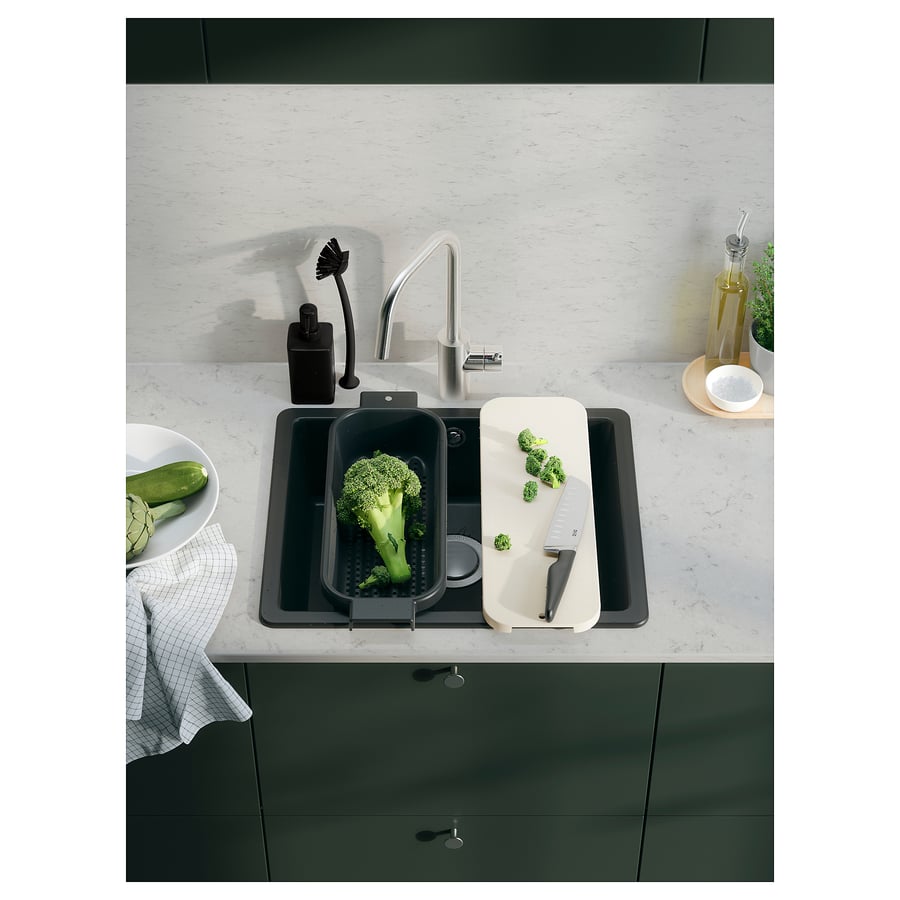 KILSVIKEN inset sink, 1 bowl, black quartz composite, 56x46 cm - IKEA ...