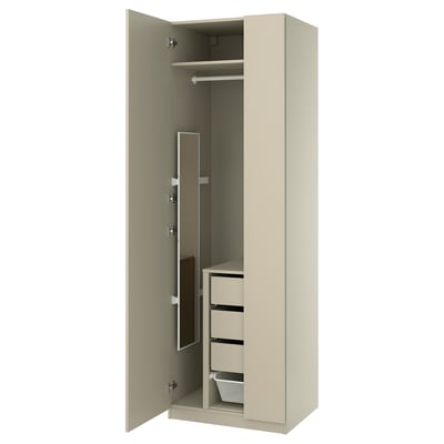 PAX / FORSAND wardrobe combination, grey-beige/grey-beige, 75x60x236 cm ...