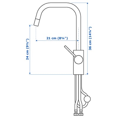 ÄLMAREN Kitchen mixer tap w pull-out spout, stainless steel colour - IKEA