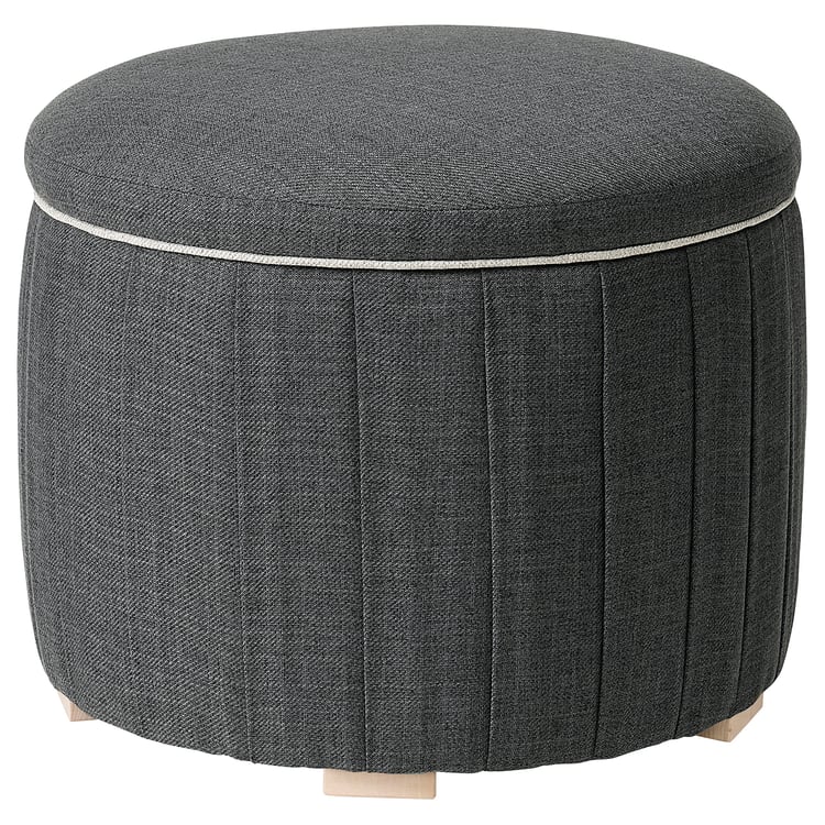 ÅTERLÖGA pouffe, with storage/Kilanda dark grey - IKEA