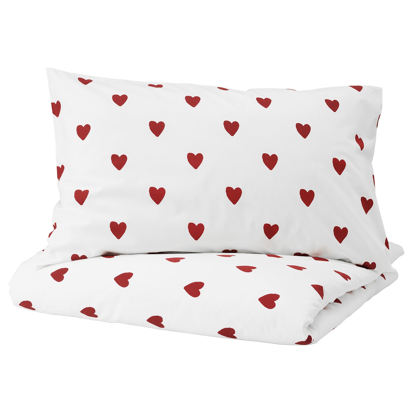 BARNDRÖM duvet cover and pillowcase, heart pattern/white red, 150x200 ...
